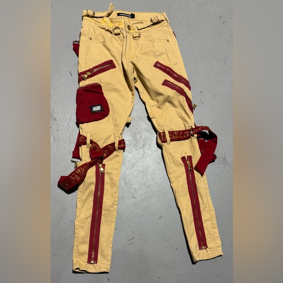 Lockedandloaded | Pants | Red And Tan Cargo Pants With Tactical Design ...